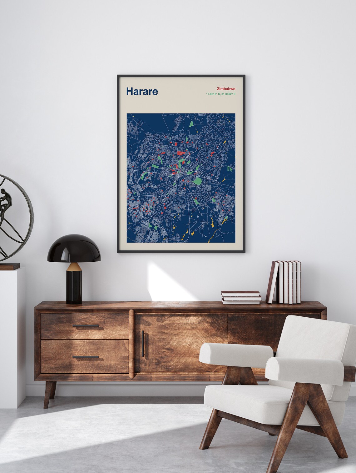 Harare Zimbabwe Map Art Print: City Street Map Poster - Etsy