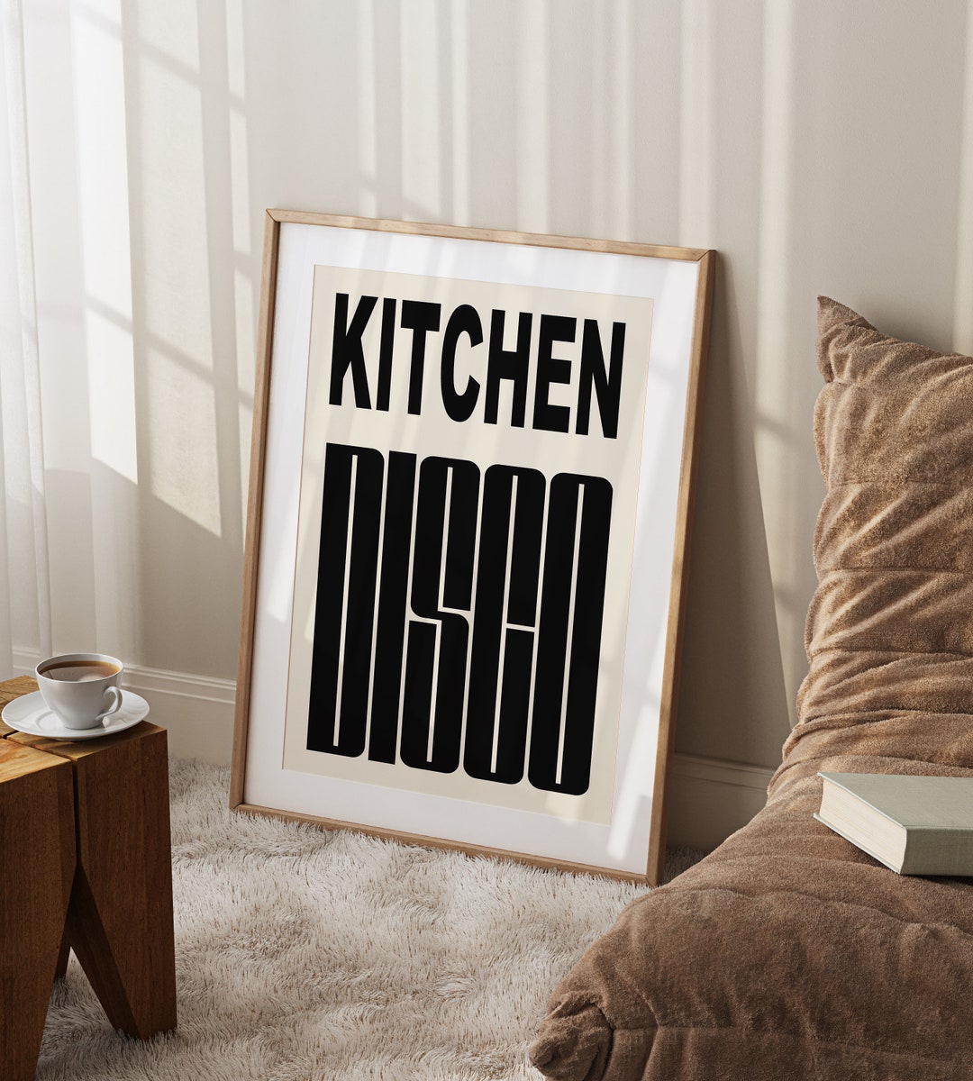 Kitchen Disco Poster, MORE COLOURS, Kitchen Disco Typography Wall Art ...