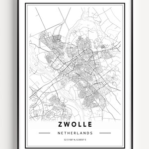 Zwolle Map Print Zwolle Netherlands Map Poster Map of - Etsy