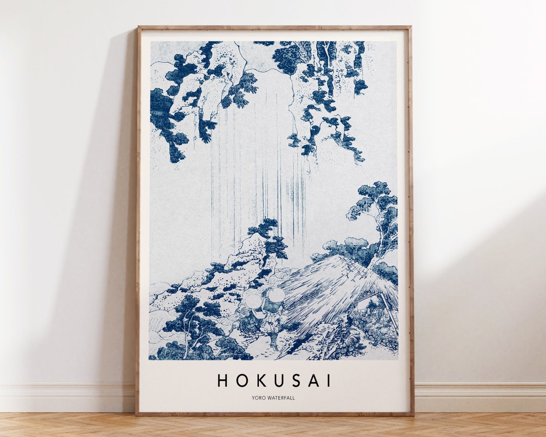 Hokusai Waterfall Art Print: Vintage Japanese Oriental Wall Art - Etsy