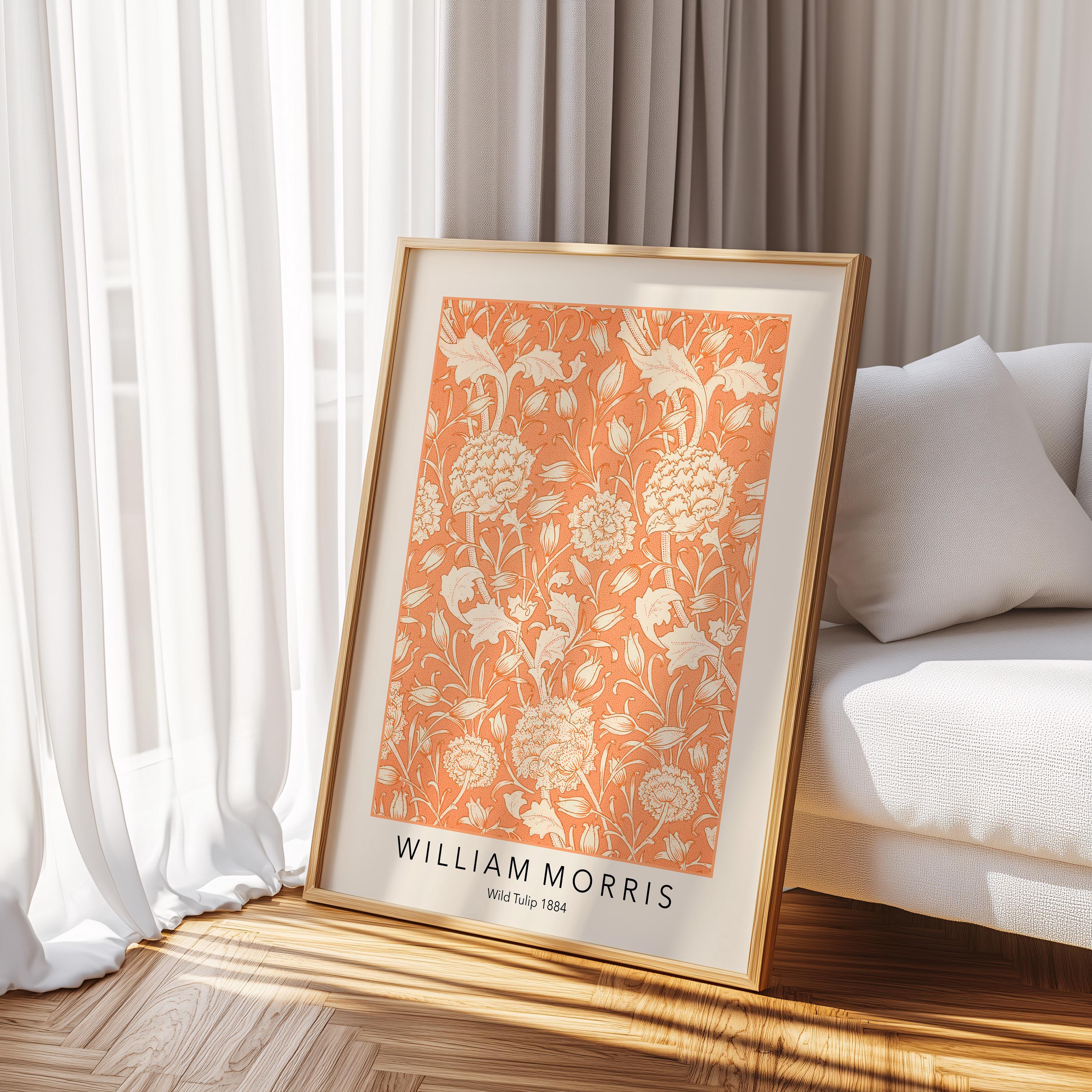 Vintage William Morris Art Print: Orange Botanical Pattern - Etsy UK