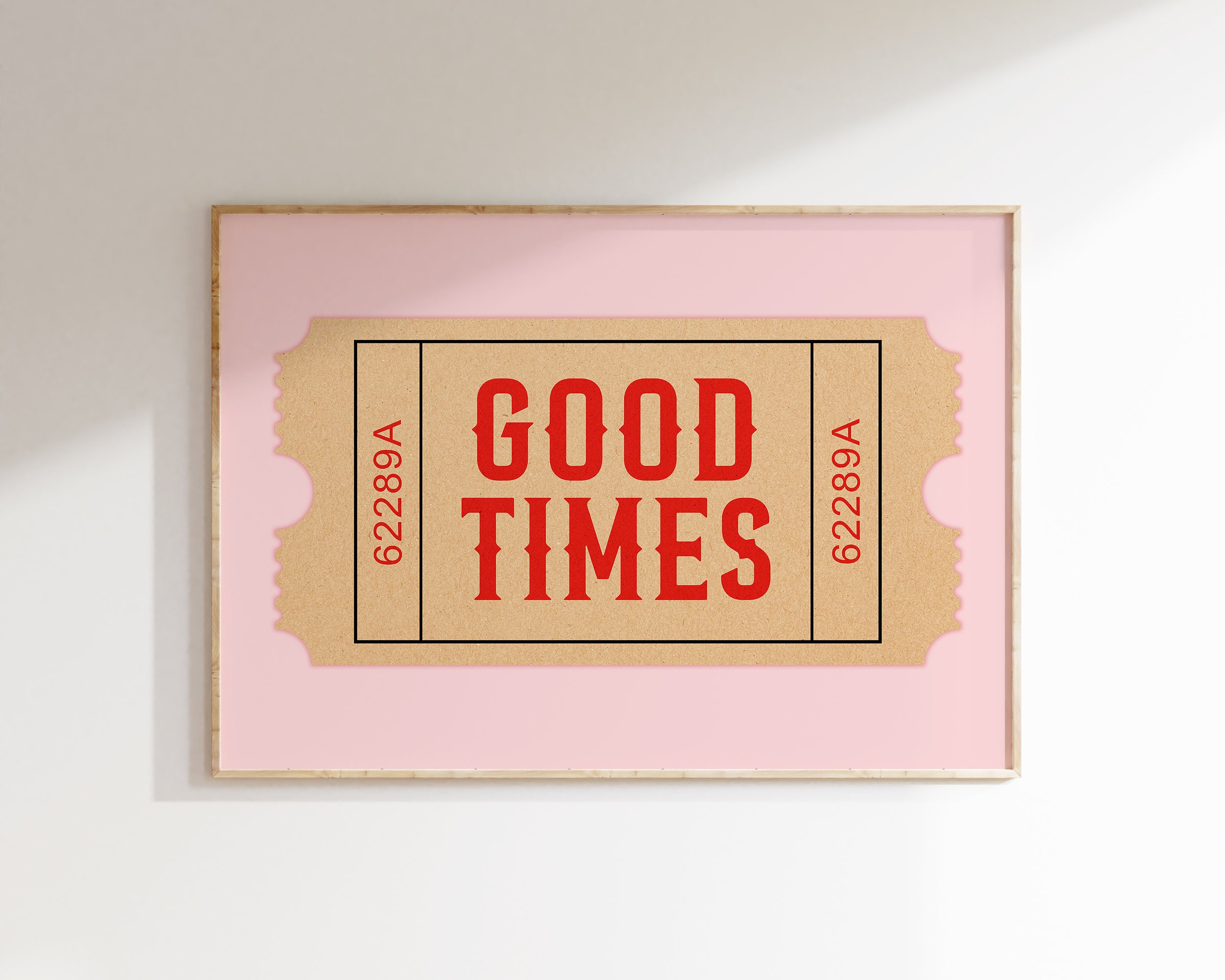 Retro Good Times Ticket Poster: Trendy Pink Wall Art - Etsy