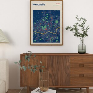 Newcastle Upon Tyne Map Print, Newcastle Map Poster, Map Wall Art ...