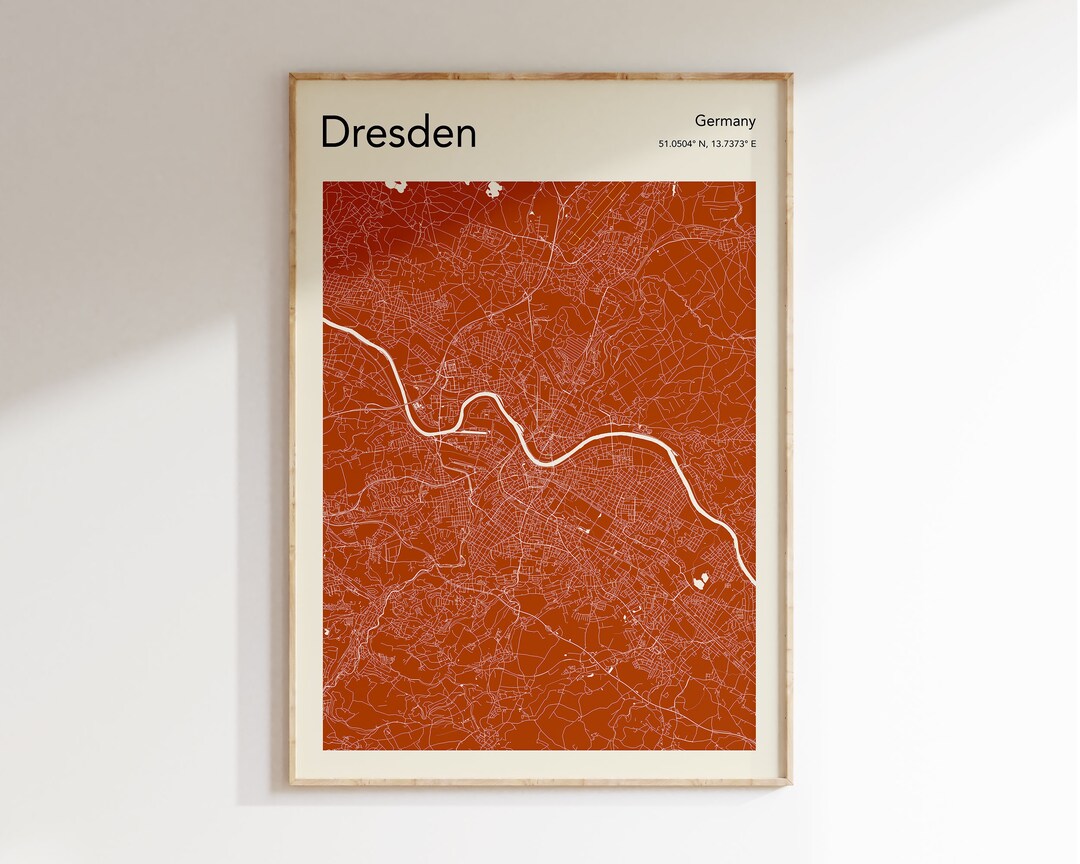 DRESDEN Map Poster, MORE COLOURS, Dresden Map Print, Colour Dresden ...
