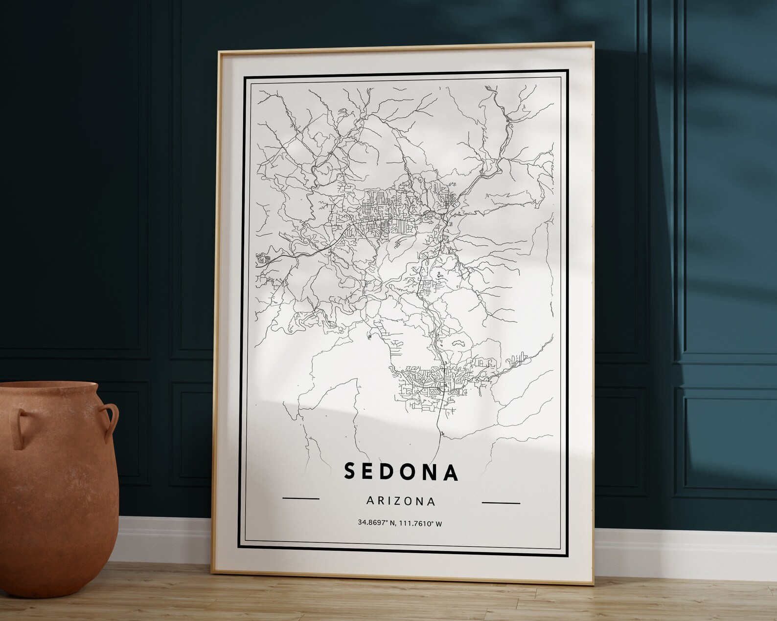 SEDONA AZ Map Print Sedona Map Poster Sedona Map Wall Art - Etsy
