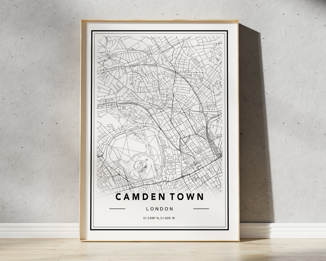 Camden Town Map Print, Camden Town Map Poster, Camden Town Map Wall Art ...
