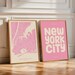 Pink New York City Print Set, DIGITAL DOWNLOAD New York Print, Trendy ...