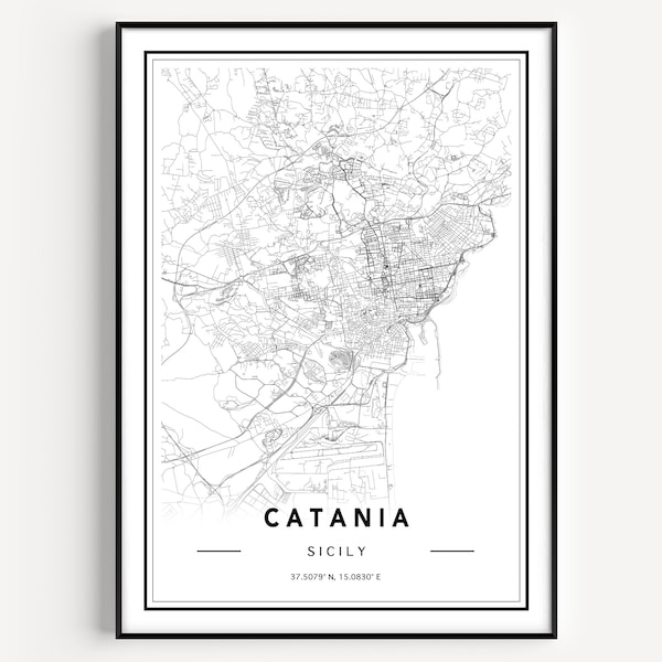 Map of Sicily - Etsy
