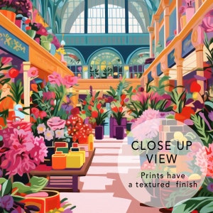 Covent Garden Flower Market Art Print, London Travel Poster, Covent ...