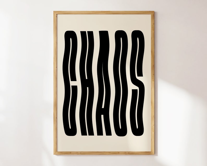 Pink Chaos Poster Modernist Wall Art Chaos Quote Poster - Etsy