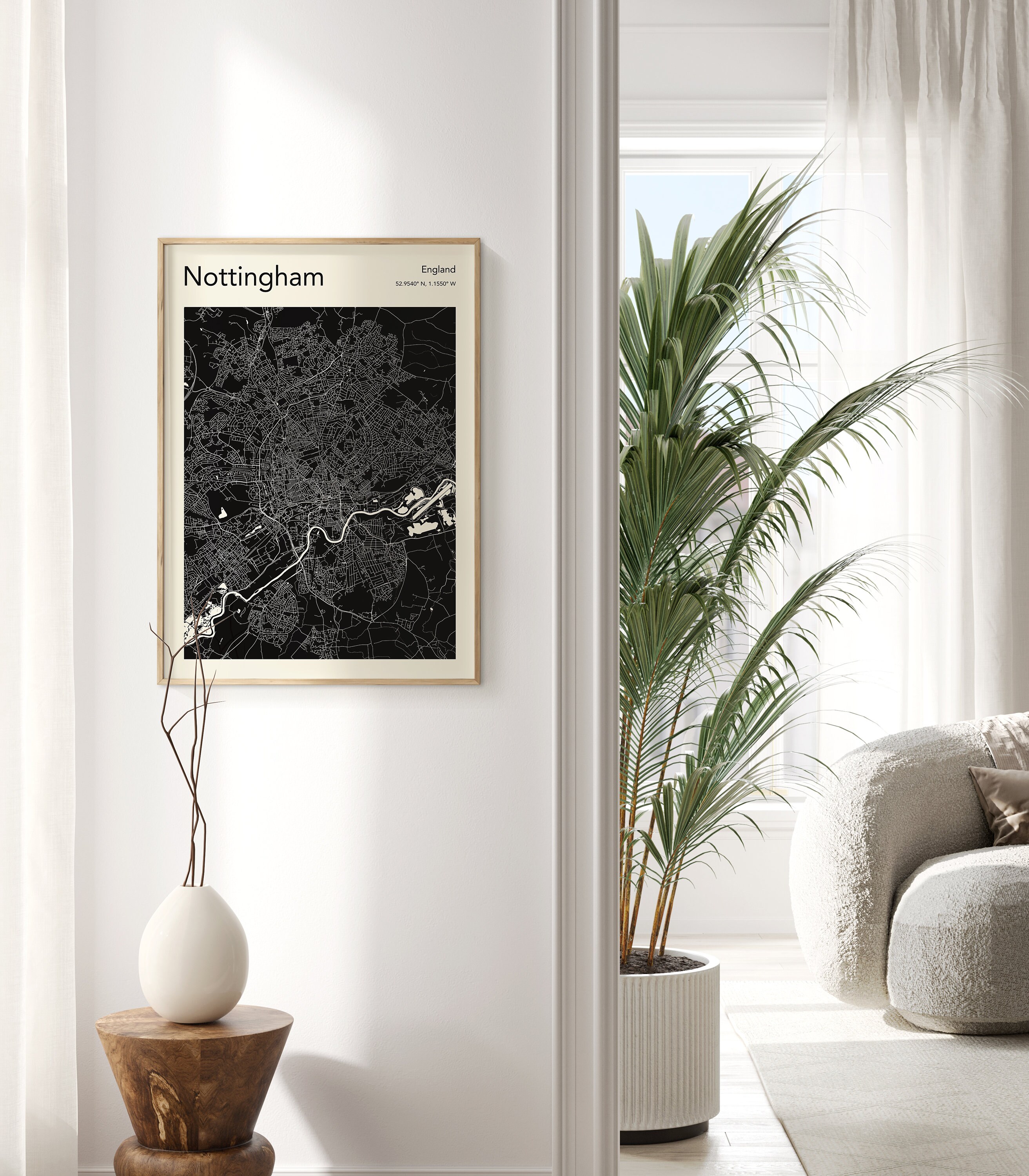 NOTTINGHAM Map Poster MORE COLOURS Nottingham City Map - Etsy UK