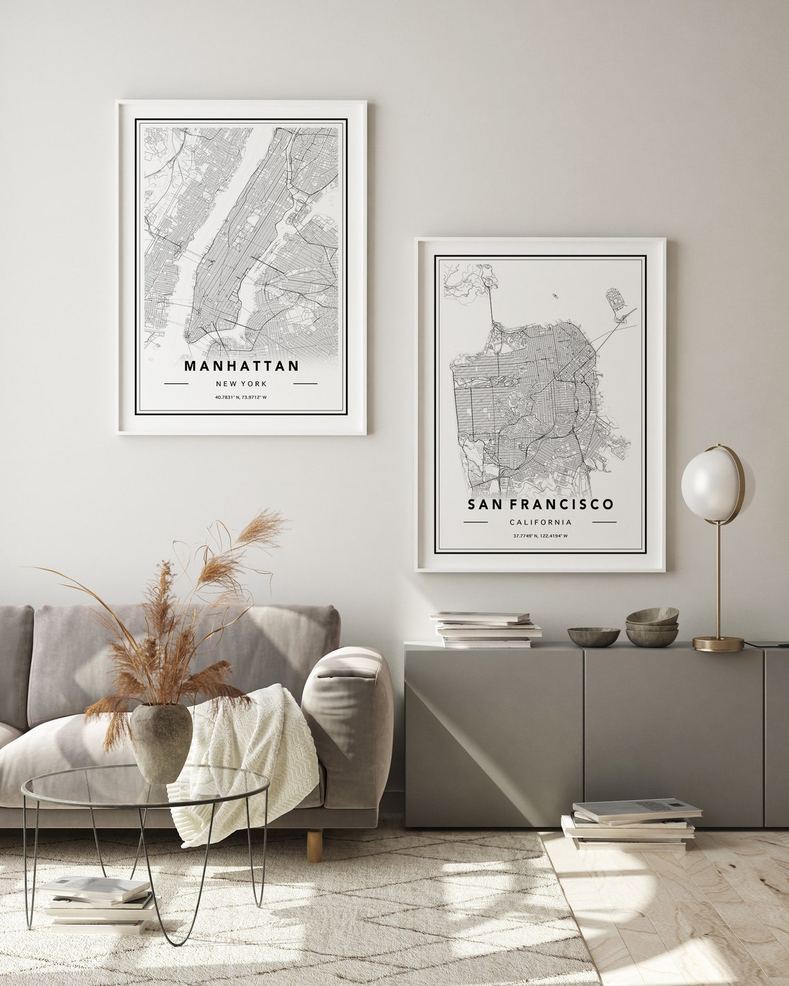 Manhattan Map Print Manhattan Map Poster Manhattan Map Wall - Etsy UK