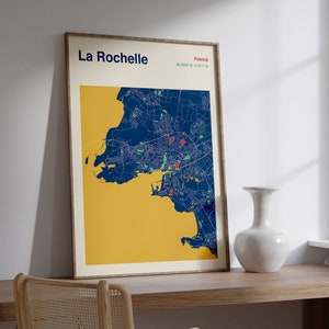 La Rochelle Map Print, Map of La Rochelle, La Rochelle Map Poster ...