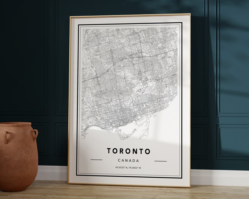 Toronto Map Print Toronto Map Poster Toronto Map Wall Art - Etsy