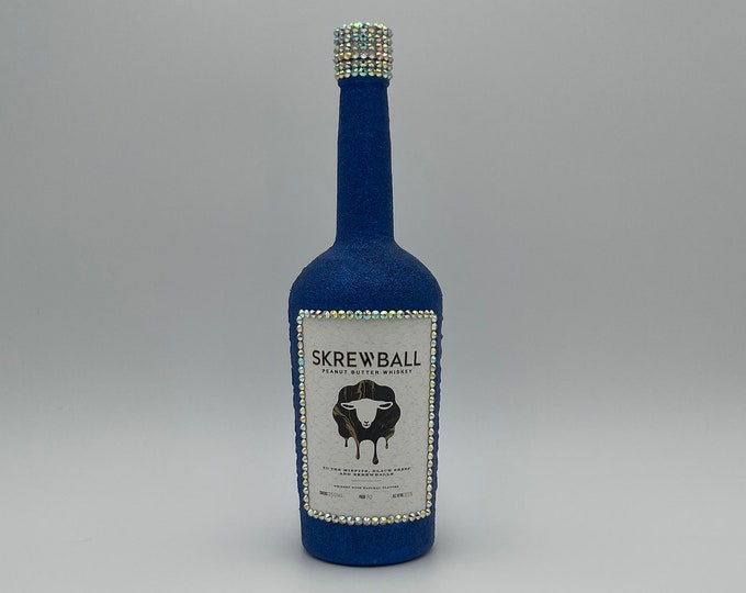 Screwball Peanut Butter Whiskey 750ml Empty Iridescent Glittered Liquor ...