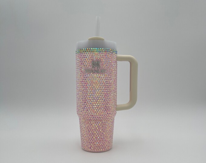 Stanley Cup Pink Fully Rhinestone Water Cup Cute Bling Bottle Insulated ...