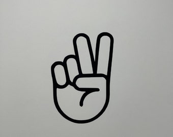 Hand Peace Sign Sticker, V Sign Hand Gesture Sticker, Hand Victory Sign ...