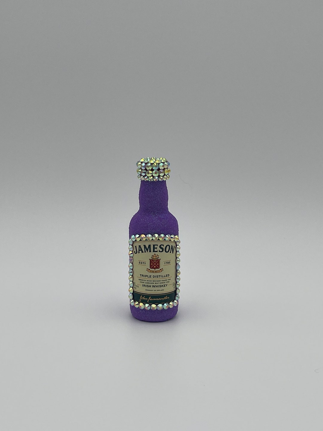 Jameson Irish Whiskey Mini 50ml Iridescent Empty Bedazzled Bling Bottle ...