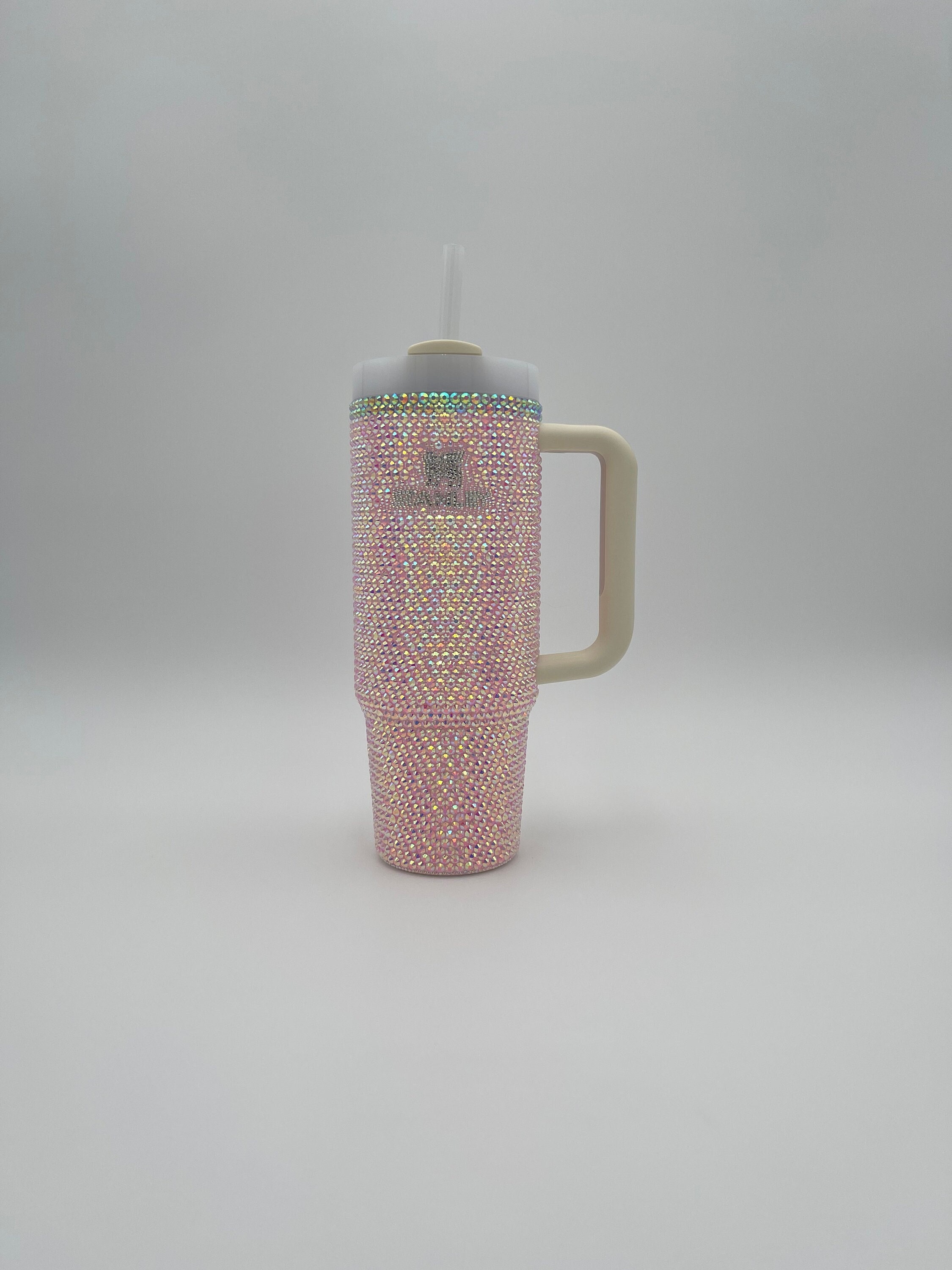 Stanley Cup Pink Fully Rhinestone Water Cup Cute Bling Bottle Insulated ...