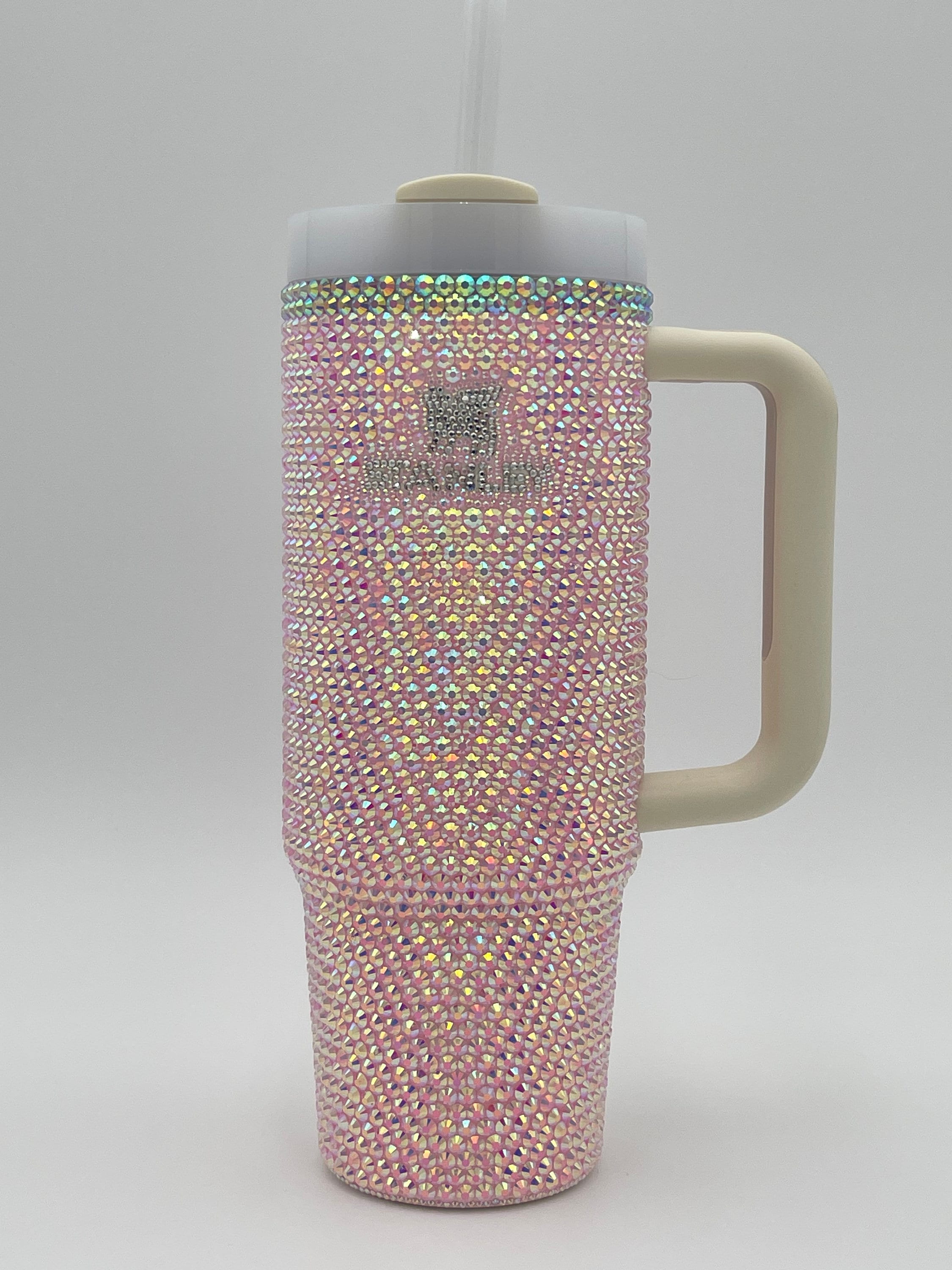 Stanley Cup Pink Fully Rhinestone Water Cup Cute Bling Bottle Insulated ...