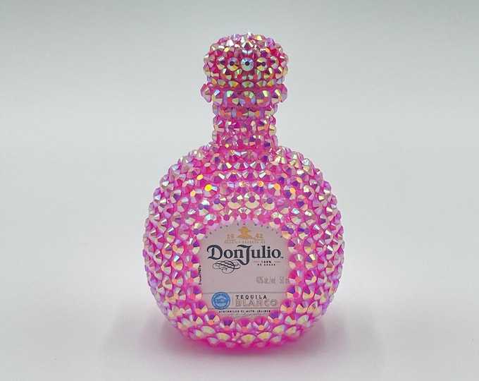 Pink Iridescent Don Julio Blanco Mini 50ml Cute Empty Tequila Bling ...