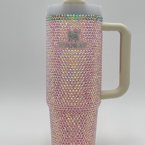 Stanley Cup Pink Fully Rhinestone Water Cup Cute Bling Bottle Insulated ...