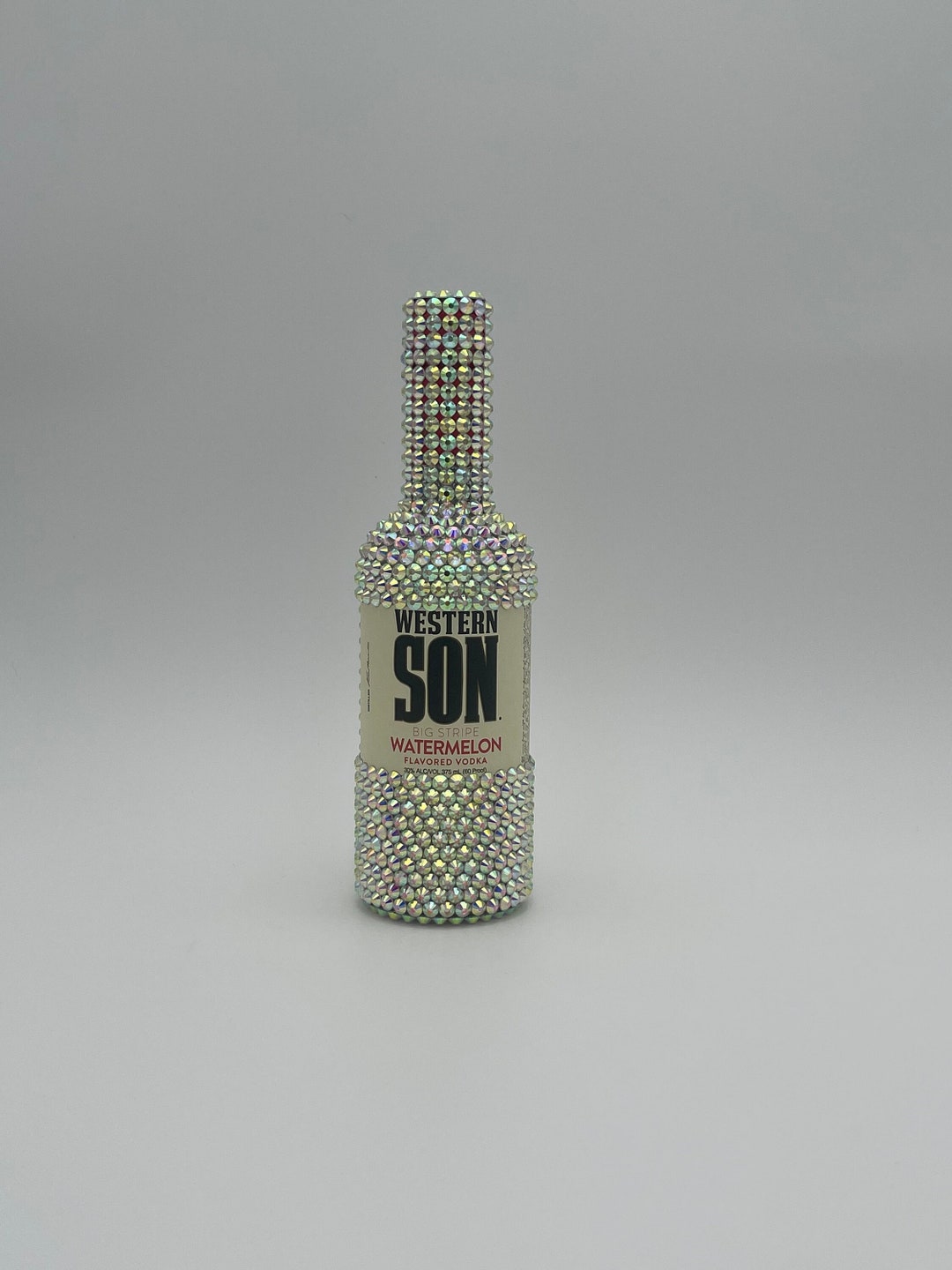 Western Son Watermelon Vodka 375ml Empty Custom Iridescent Rhinestone ...