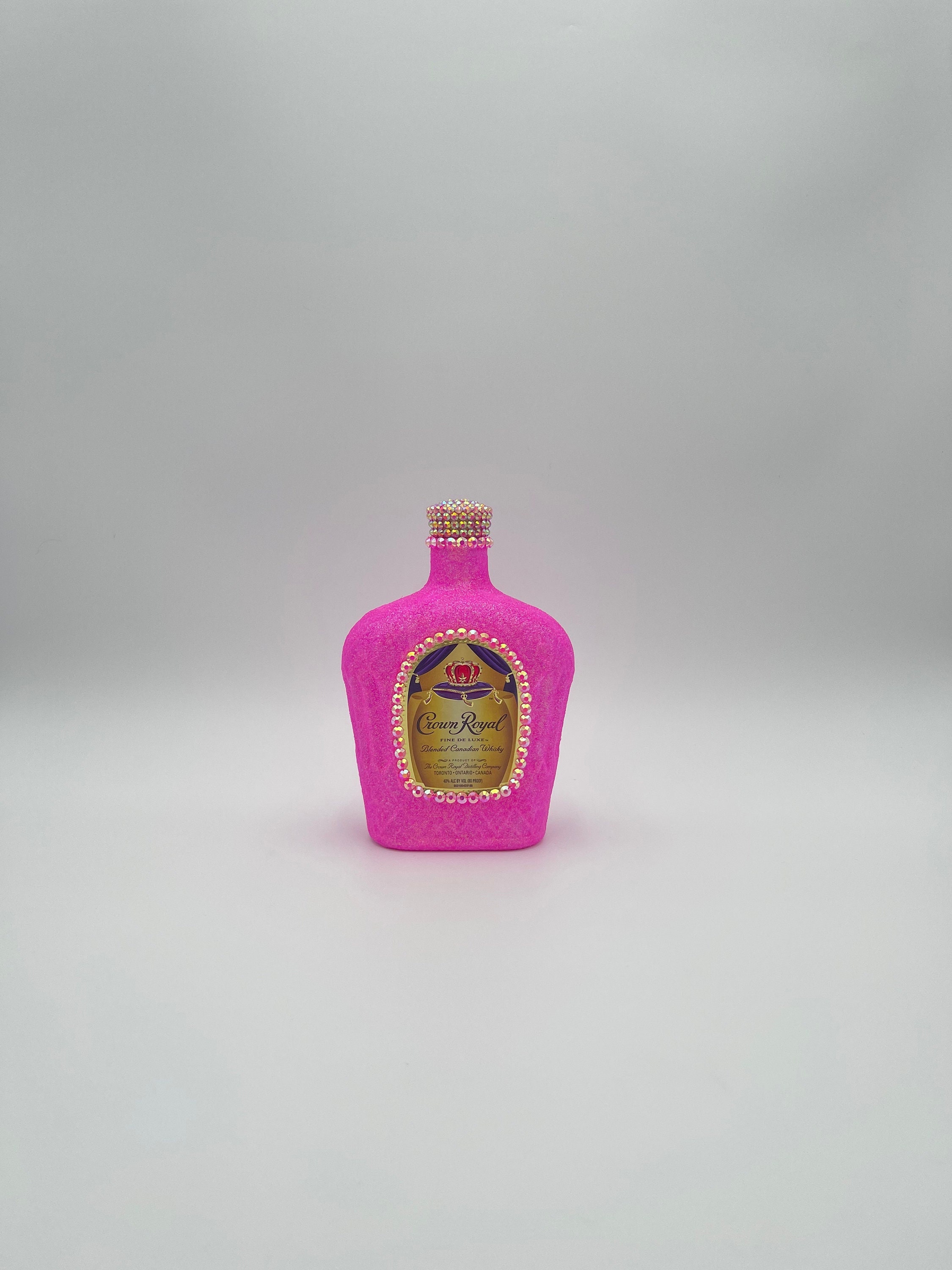 Crown Royal 750ml Pink Glittered Iridescent Rhinestone Empty Whiskey ...