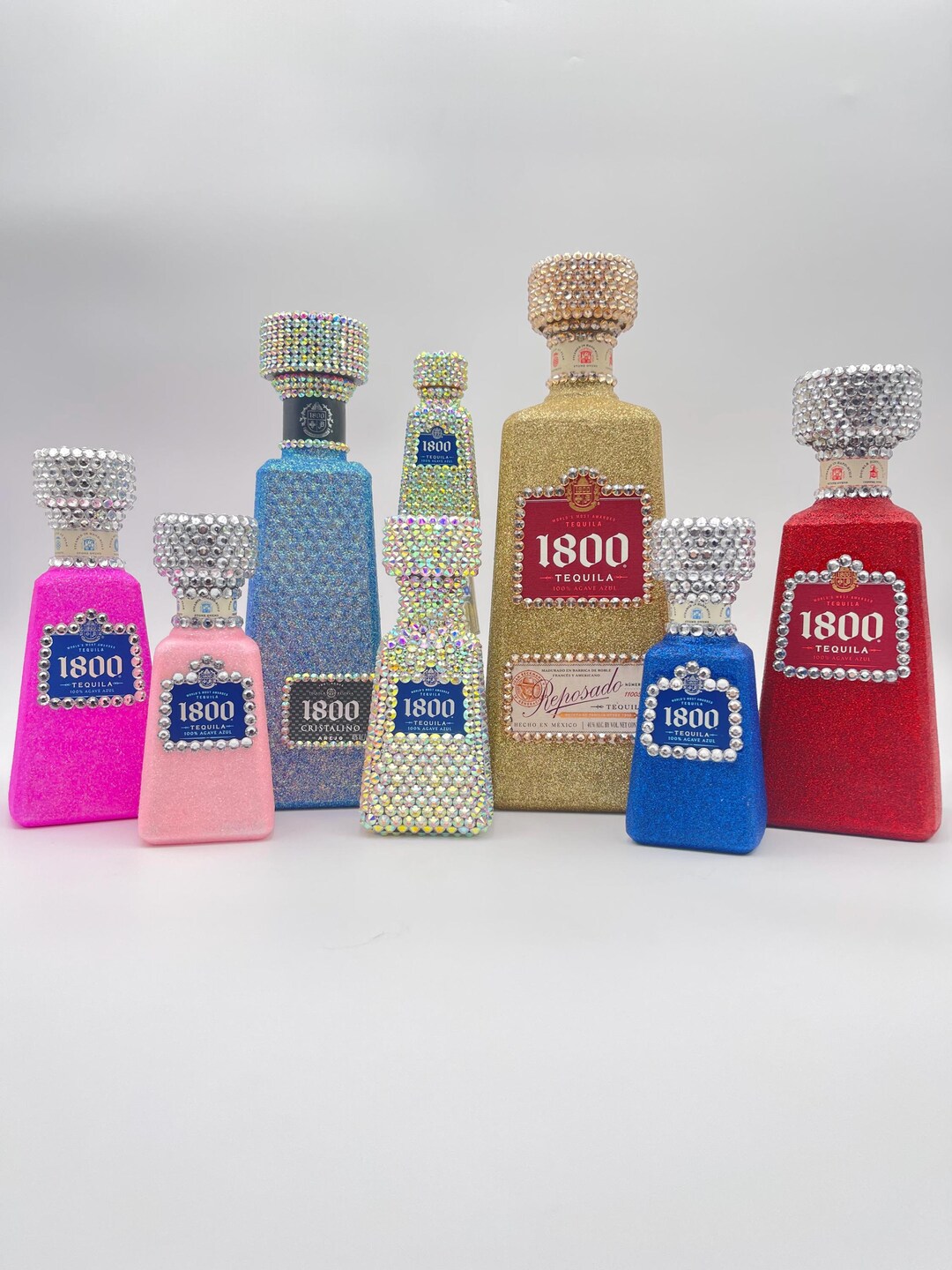 1800 Tequila 375ml or 750ml Empty Custom Glittered & Iridescent ...
