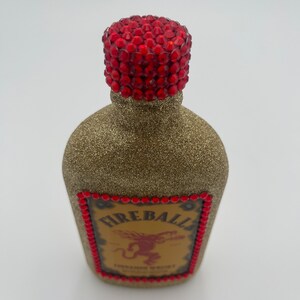Fireball Whiskey 375ml Custom Empty Glittered Bling Bottle Liquor ...