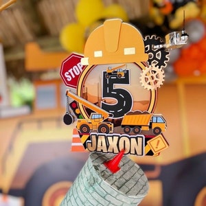 Construction Light up Cake Topper, Construction Cupcake Toppers ...