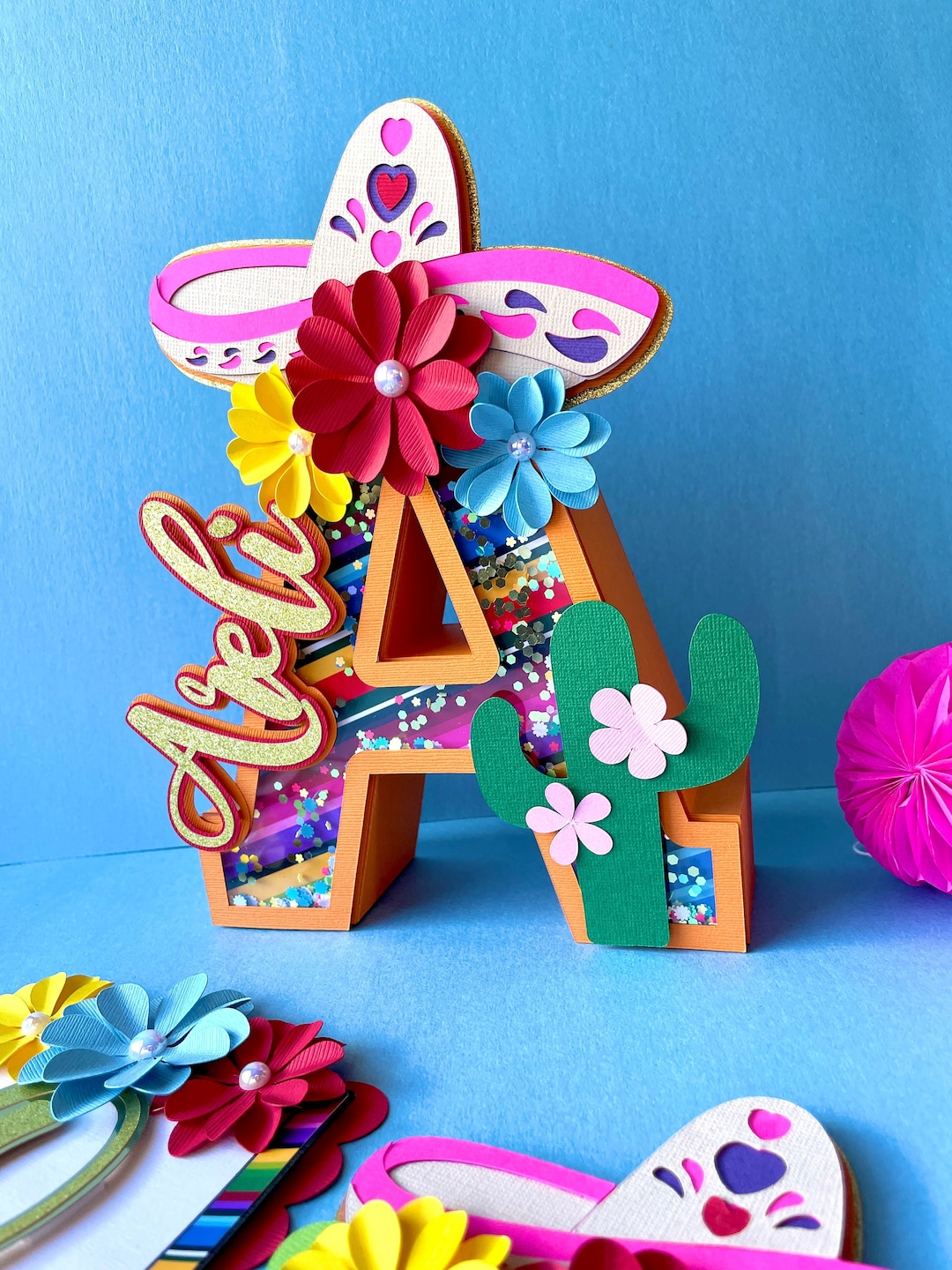 Fiesta Themed 3D Letters for Birthday Table Decorations or Room Decor ...