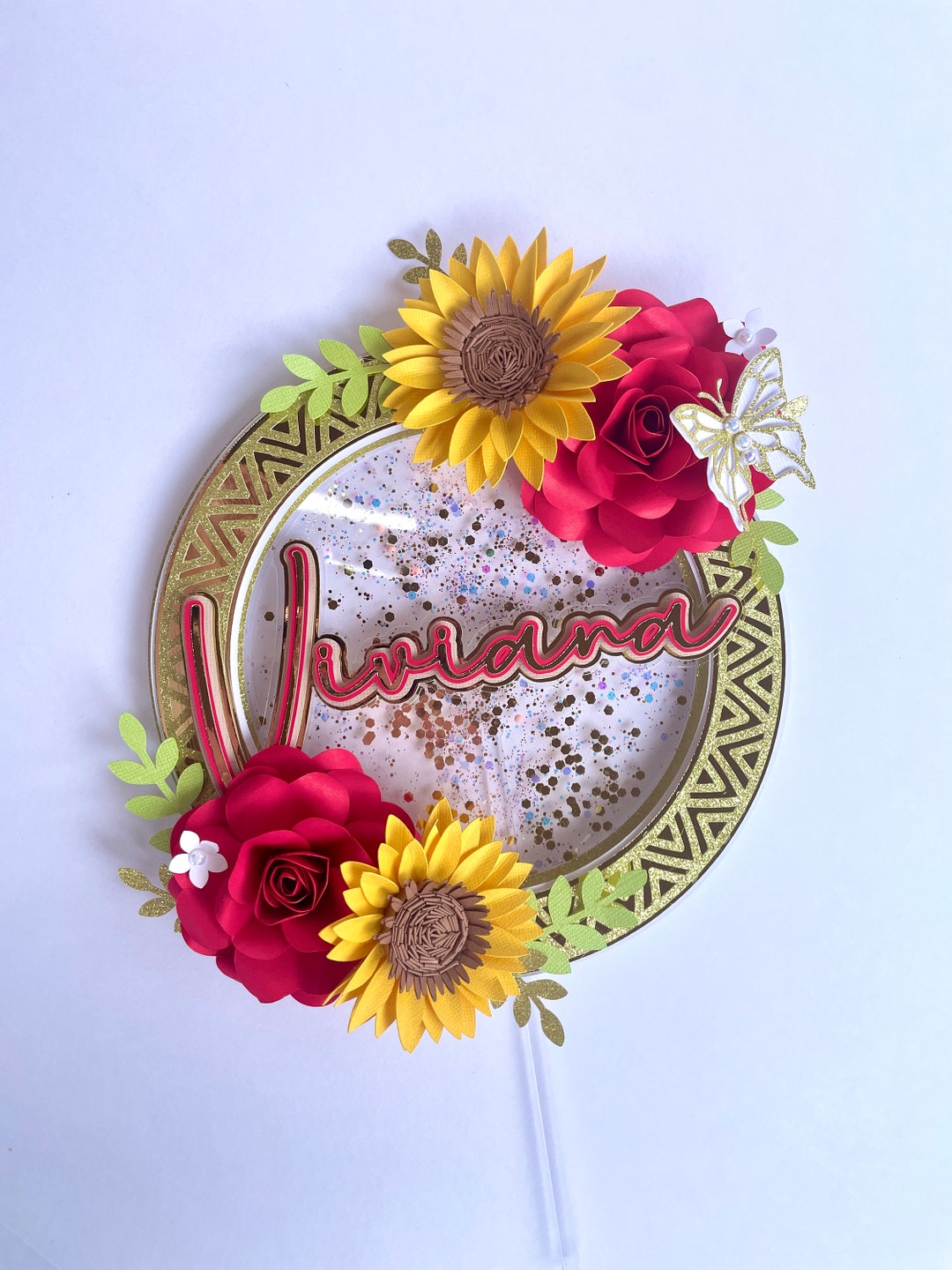 Sunflower Happy Birthday Cake Topper , Sunflower Birthday Party ...