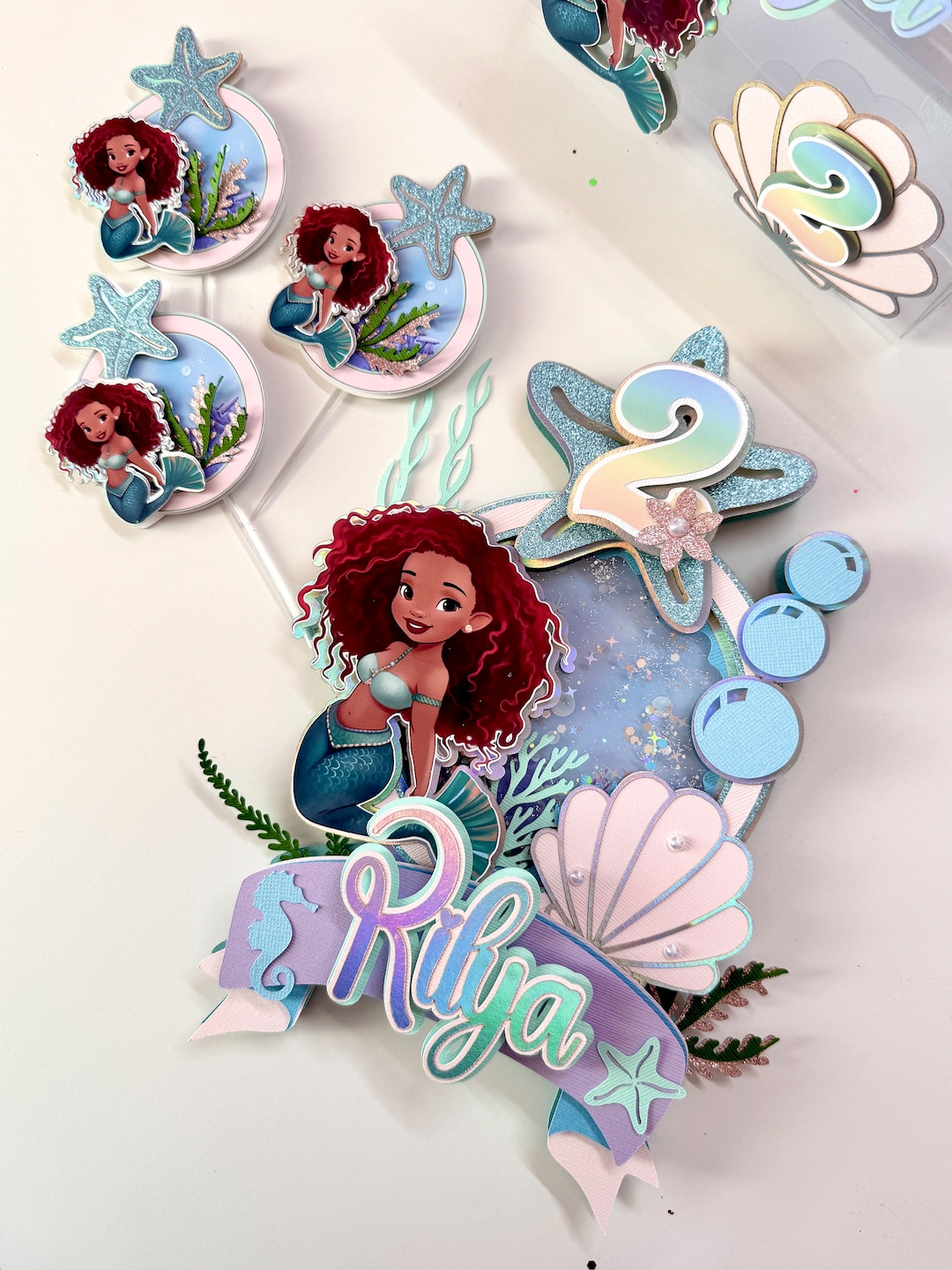 Baby Mermaid Light up Cake Topper Mermaid Cake Topper Mermaid Birthday ...