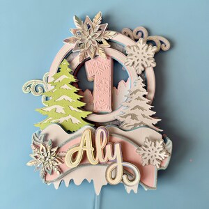 Winter Wonderland Cake Topper Winter Time Snow Cake Topper Christmas ...