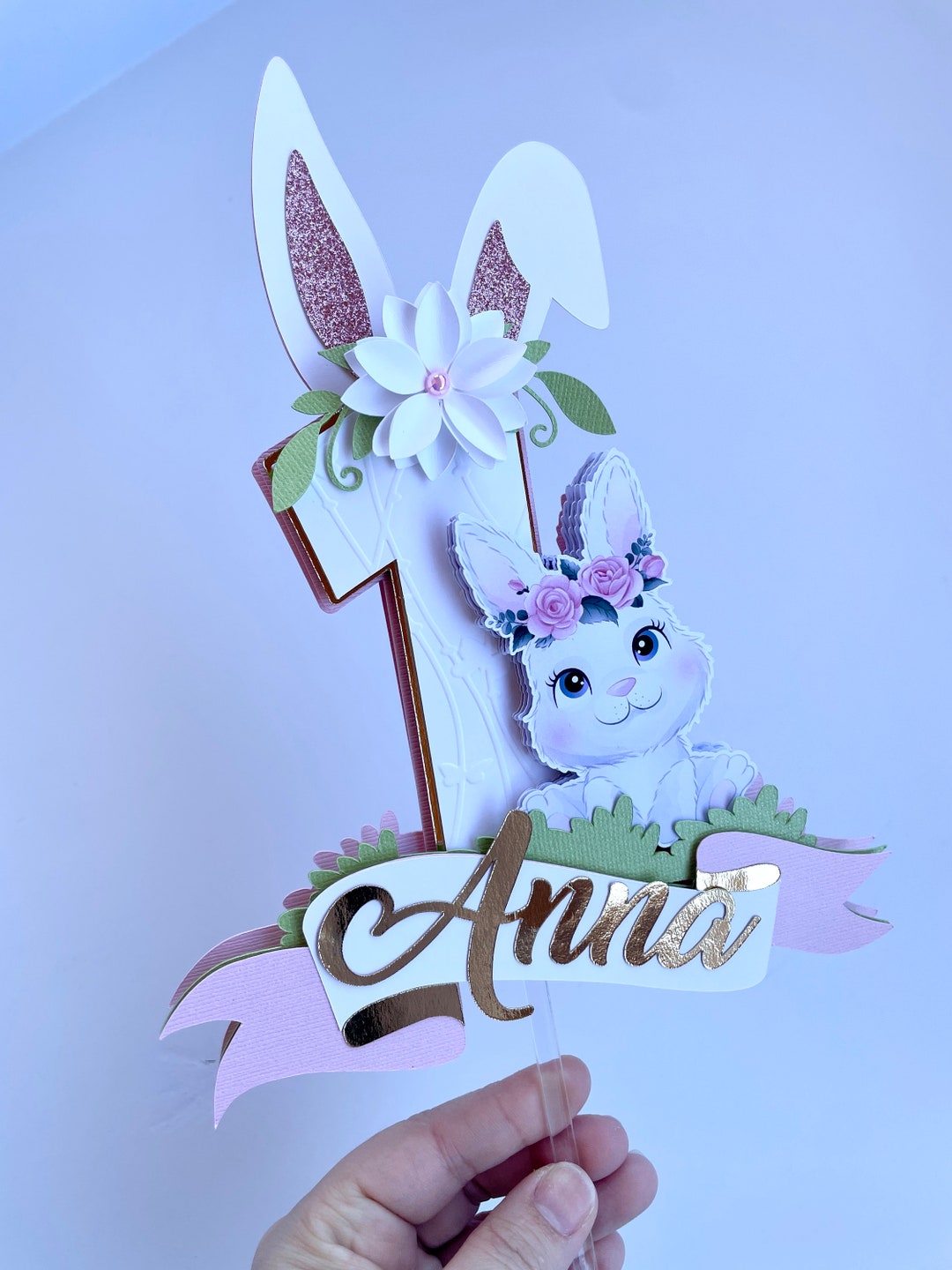 Cute Bunny Cake Topper Smash Cake Photo Shoot Decoration Easter Rabbit ...