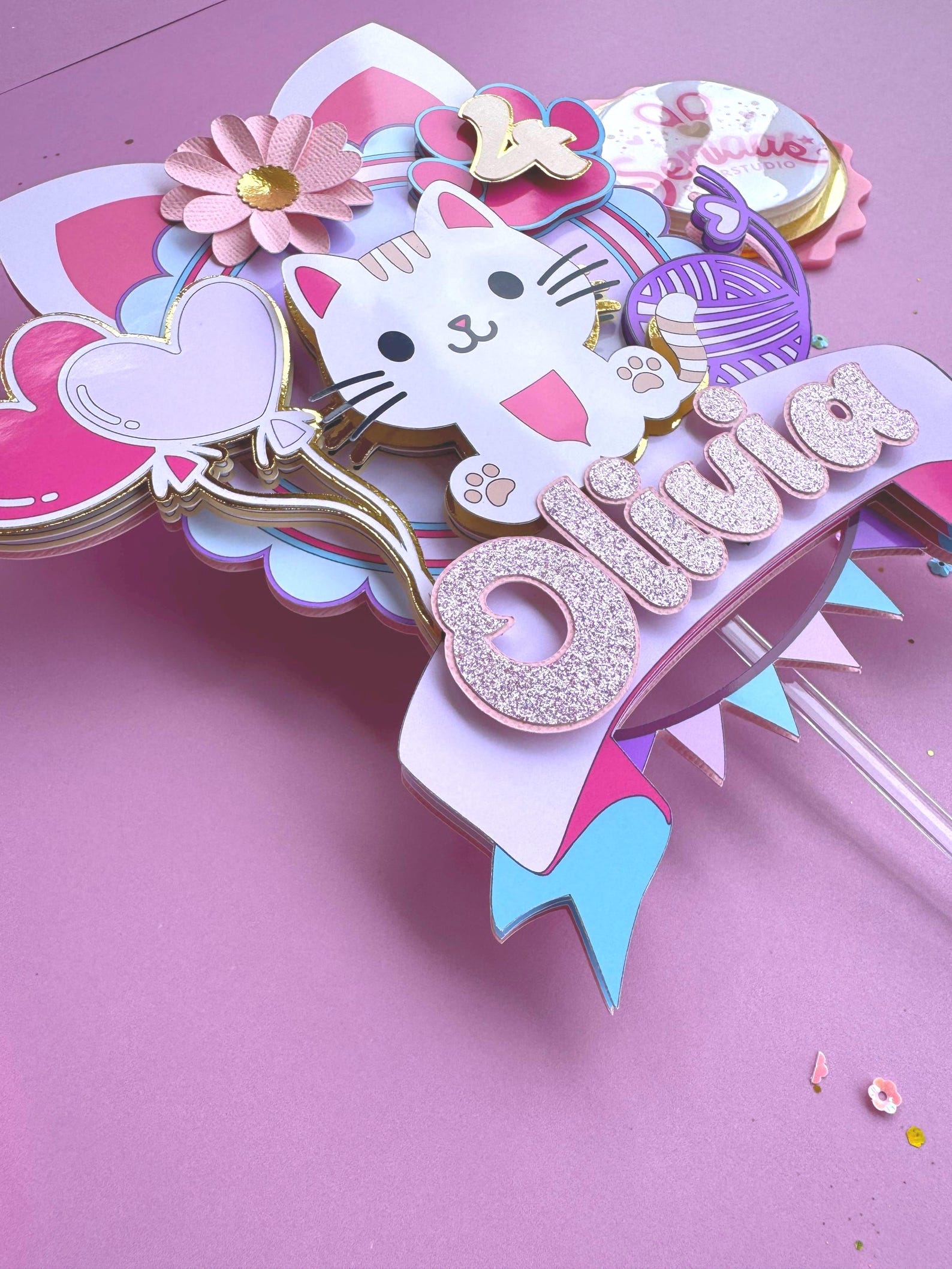 Cat Cake Topper, Kitty Birthday Party, Cat Decorations for Cake - Etsy