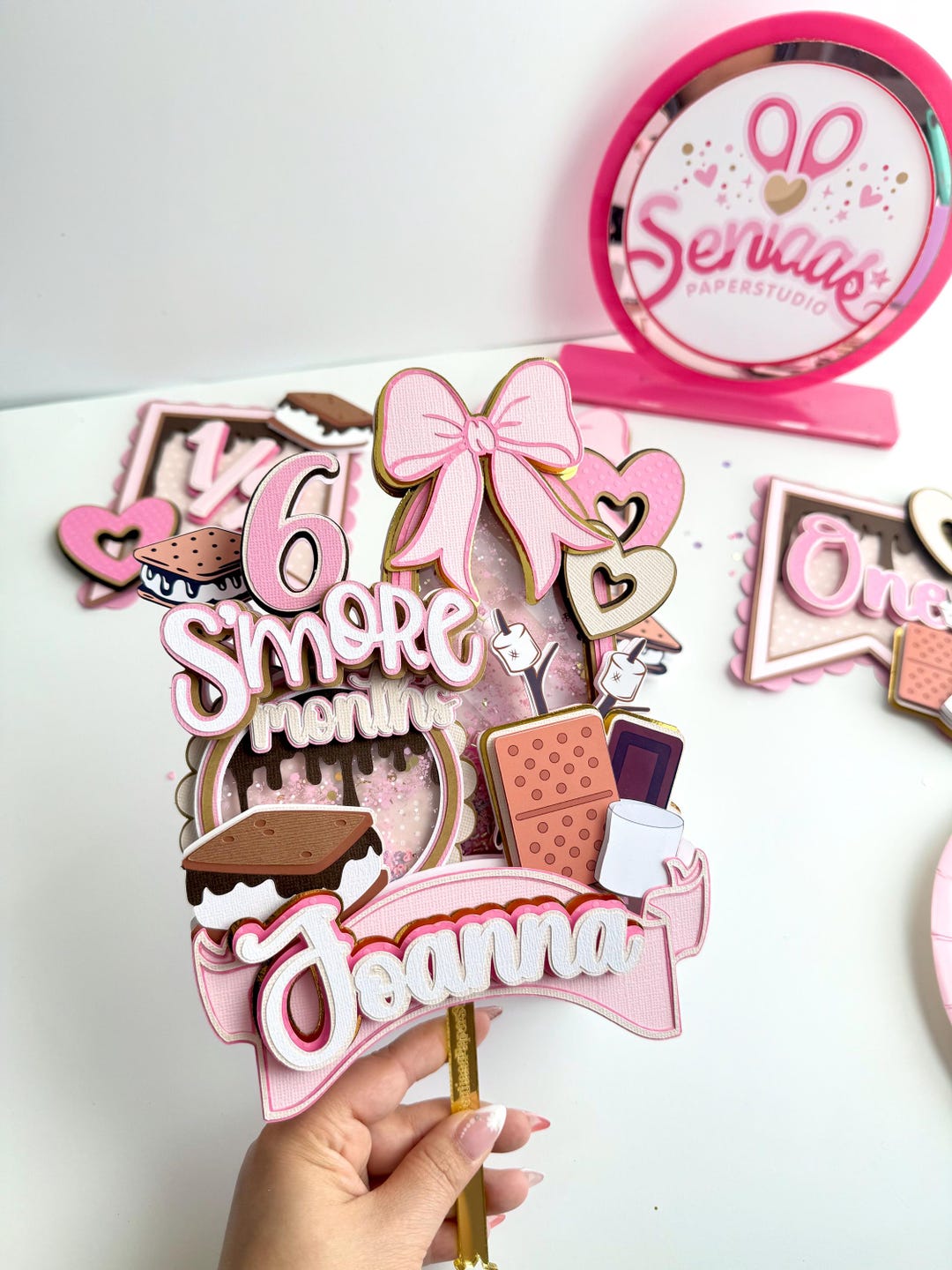 6 Smore Months Cake Topper, Party Decorations for Cake, Smores Cake ...