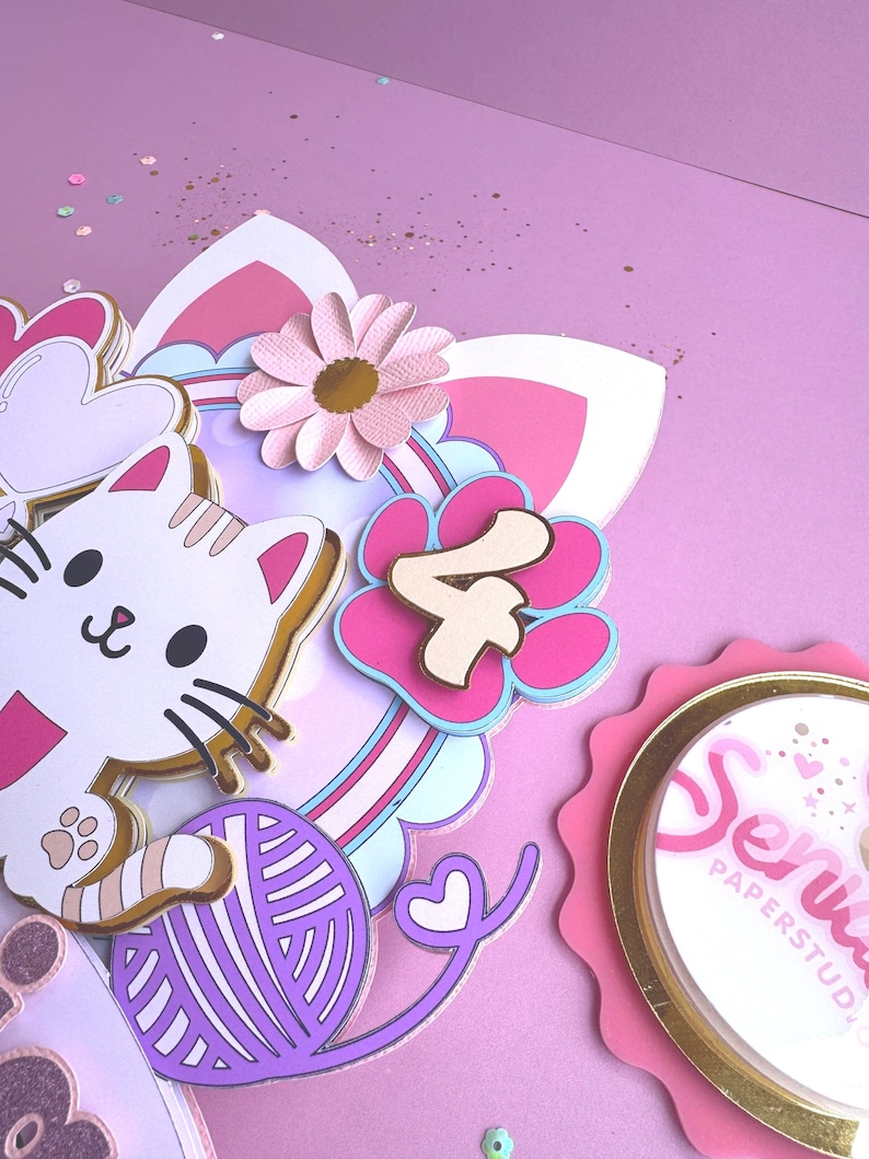 Cat Cake Topper, Kitty Birthday Party, Cat Decorations for Cake - Etsy