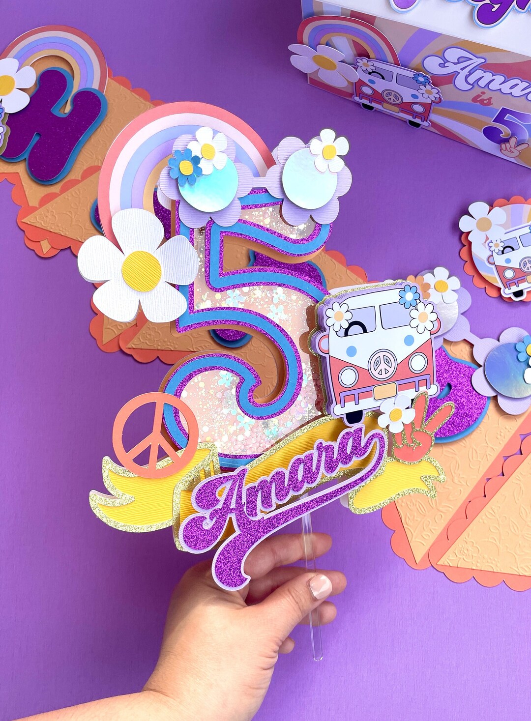 Groovy Cake Topper Groovy One Birthday Decorations Groovy Two Groovy ...