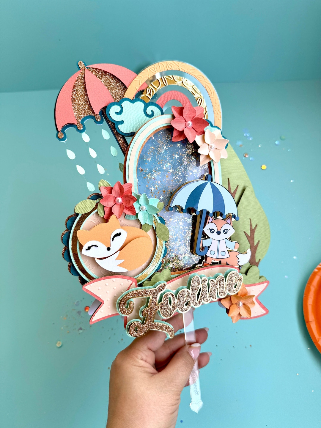 Fox Cake Topper Fox Party Decorations Orange Fox Birthday Party - Etsy