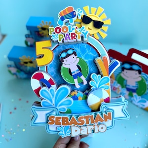 Pool Party Cake Topper for Cake Decorations, Birthday Pool Party ...