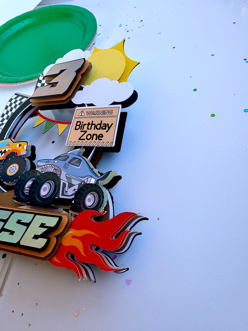 Monster Truck Cake Topper, Monster Truck Party Decorations for Birthday ...