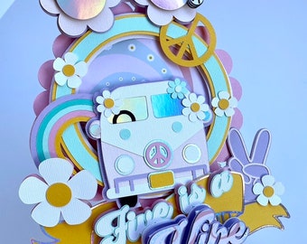 Groovy Cake Topper, Two Groovy Cake Topper, Groovy Birthday Party, Five ...