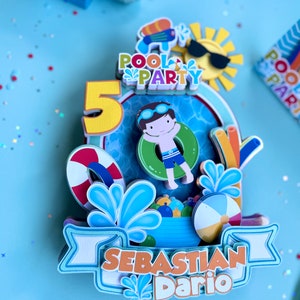 Pool Party Cake Topper for Cake Decorations, Birthday Pool Party ...