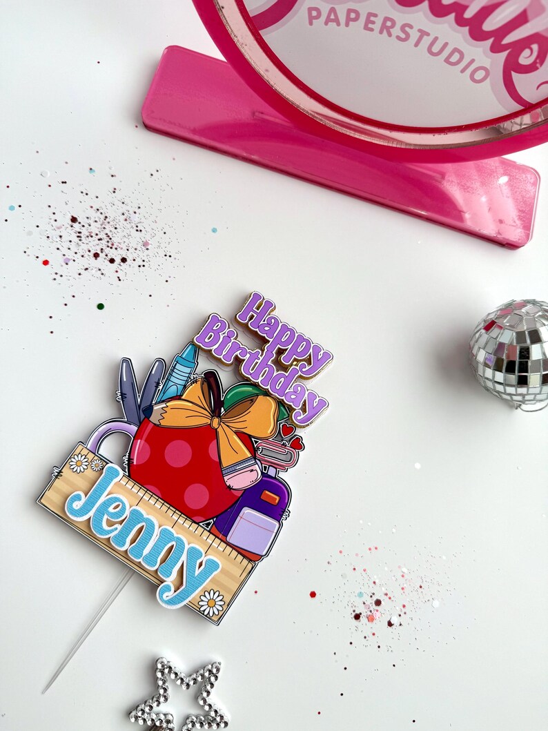 Teachers Birthday Cake Topper - Etsy