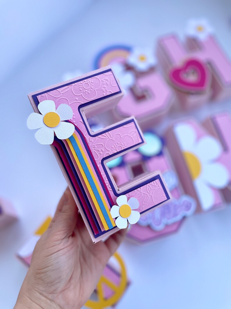 Groovy 3D Letters, Five is a Vibe 3D Letters, Party Packages - Etsy