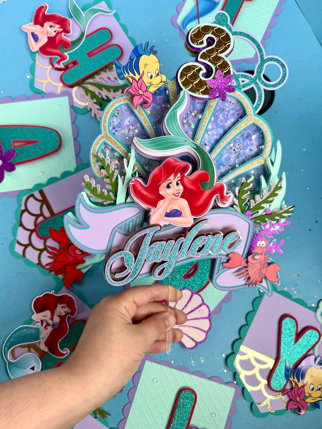 Little Mermaid Light up Cake Topper Mermaid Decoration for Cake Mermaid ...
