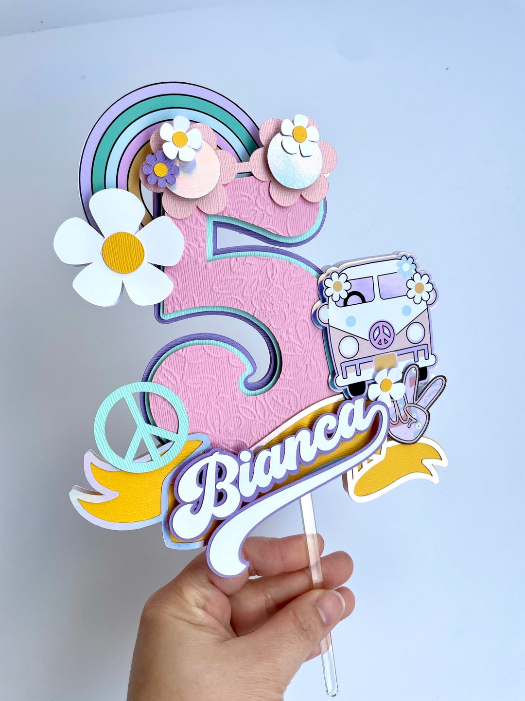 Groovy Cake Topper, Five is a Vibe Cake Topper, Two Groovy Cake Topper ...