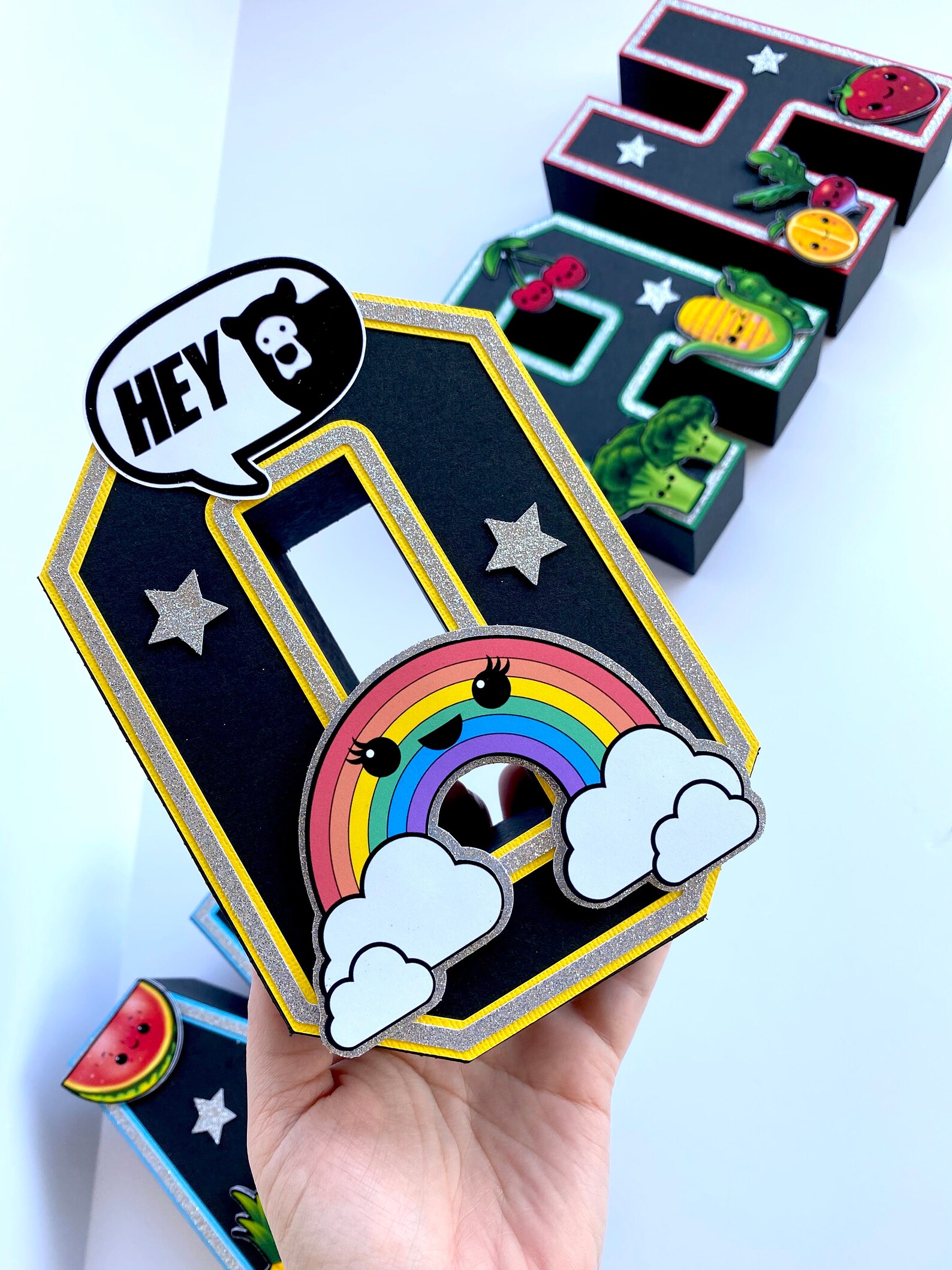 Hey Bear Sensory 3D Letters Hey Bear Birthday 3D Letters - Etsy